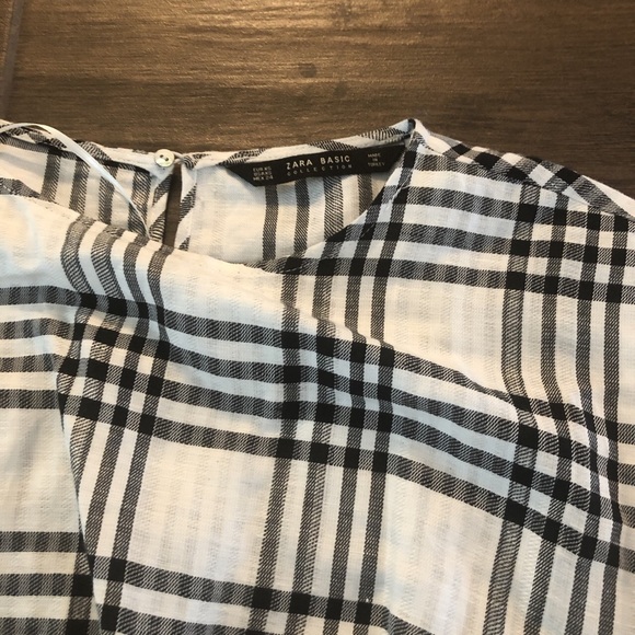 Zara | Tops | Zara Basics Collection Checkered Black And White | Poshmark